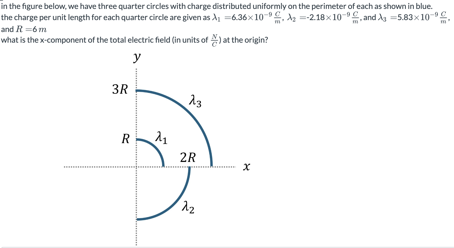 Solved in ﻿the figure below, we ﻿have three quarter circles | Chegg.com