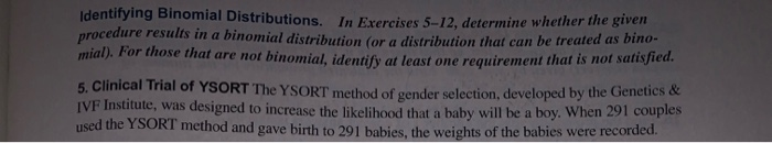 Identifying Binomial Distributions. In Exercises | Chegg.com