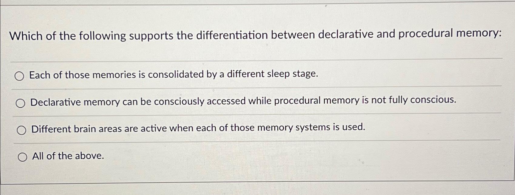 Solved Which of the following supports the differentiation | Chegg.com