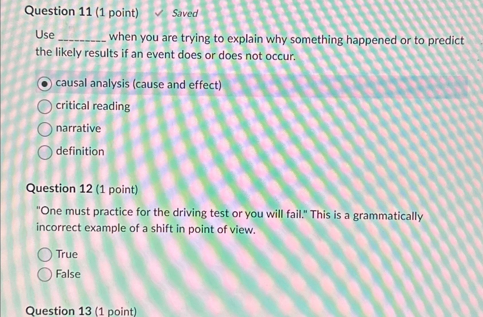 Solved Question 11 (1 ﻿point) ﻿SavedUse when you are trying | Chegg.com