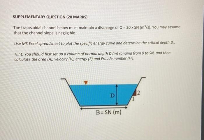 Solved SUPPLEMENTARY QUESTION (20 MARKS) The trapezoidal | Chegg.com Solved SUPPLEMENTARY QUESTION (20 MARKS) The trapezoidal | Chegg.com