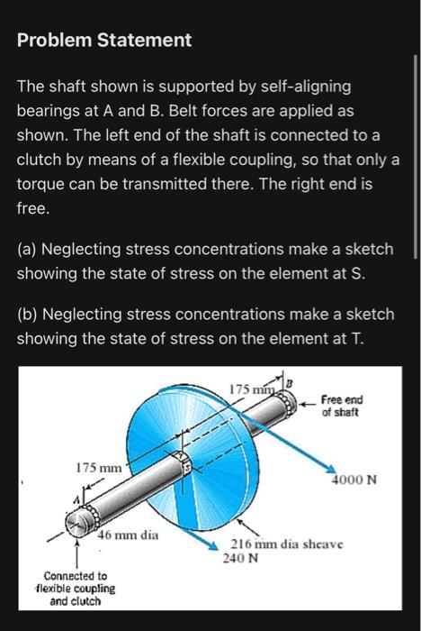 Solved Problem Statement The shaft shown is supported by | Chegg.com