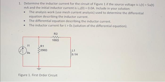 Solved 1. Determine the inductor current for the circuit of | Chegg.com
