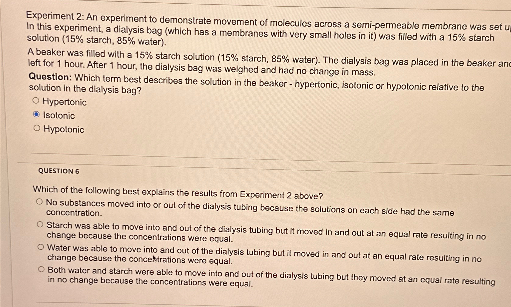 Solved Experiment 2: An experiment to demonstrate movement | Chegg.com