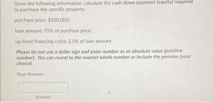 Solved Given the following information, calculate the cash | Chegg.com