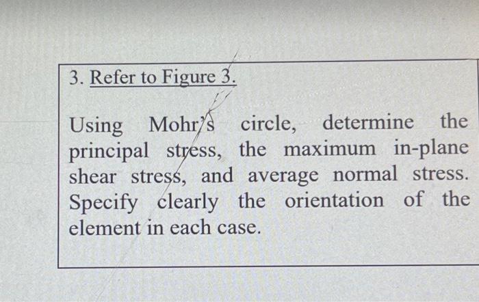 Solved 3. Refer to Figure 3. Using Mohr/s circle, determine | Chegg.com
