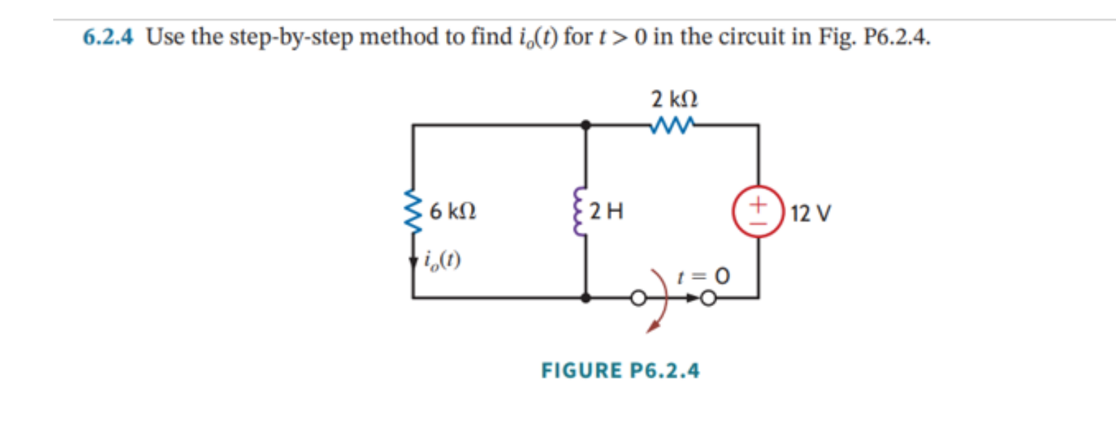 Solved 6.2.4 ﻿Use the step-by-step method to find io(t) ﻿for | Chegg.com