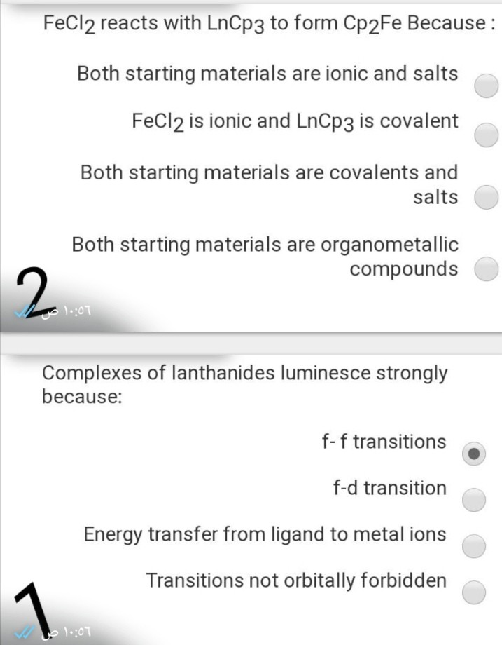 Solved FeCl2 reacts with LnCp3 to form Cp2Fe Because : Both | Chegg.com