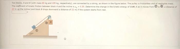 Solved Two blocics, A and B. (with mass 65 kg and 105 kg, | Chegg.com