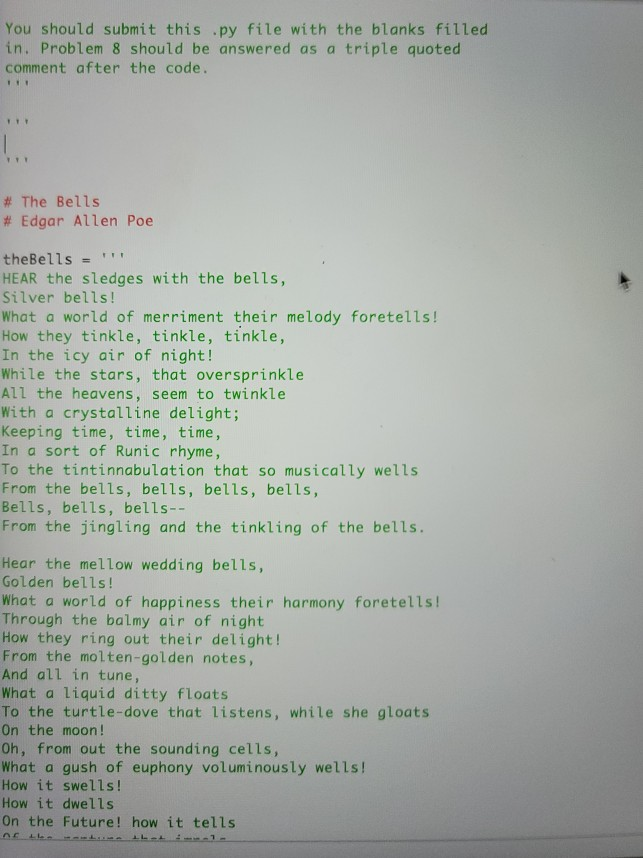 Solved You should submit this .py file with the blanks | Chegg.com