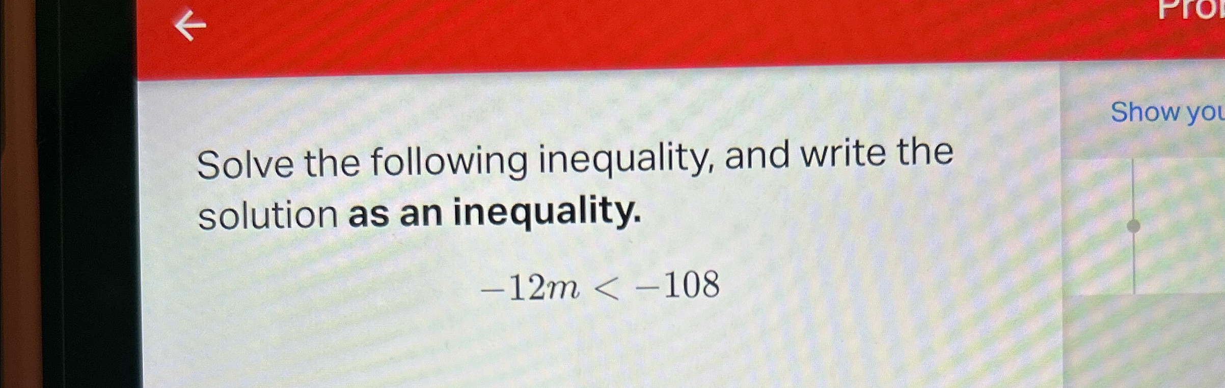 Solved Solve the following inequality, and write the | Chegg.com