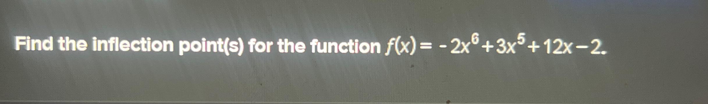 Solved Find the inflection point(s) ﻿for the function | Chegg.com