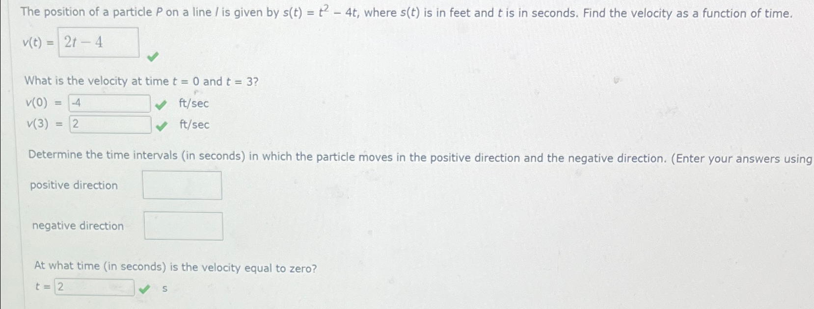 Solved The position of a particle P ﻿on a line l ﻿is given | Chegg.com
