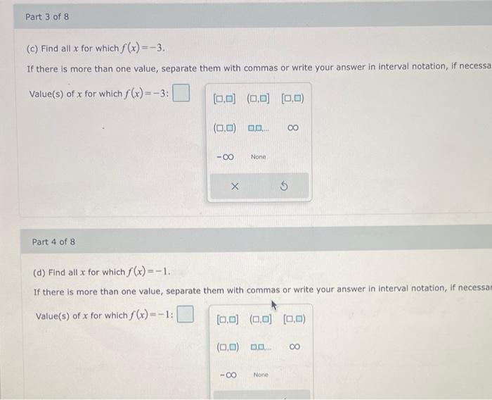 Solved Part 1 of 8 (a) Determine f(−1). f(−1)= Part 2 of 8 | Chegg.com