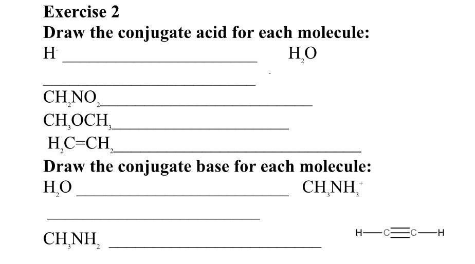 Solved Exercise 2Draw the conjugate acid for each | Chegg.com
