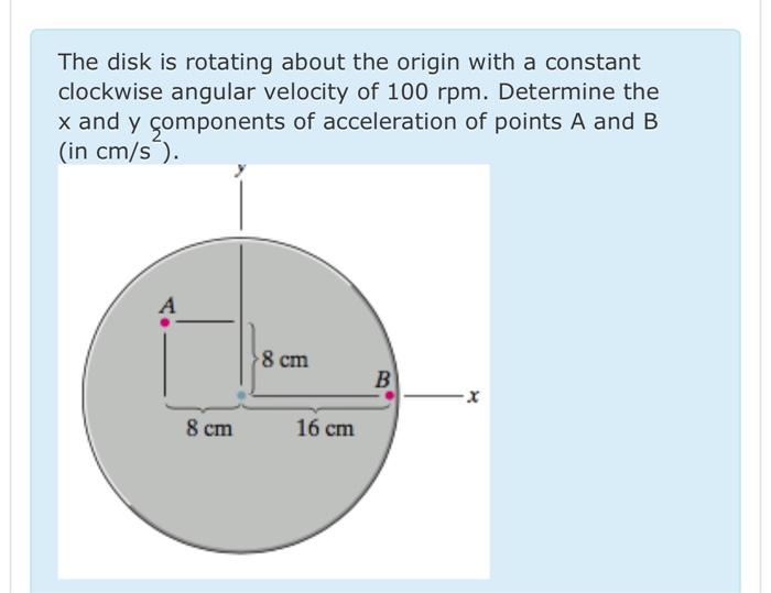 Solved The disk is rotating about the origin with a constant | Chegg.com
