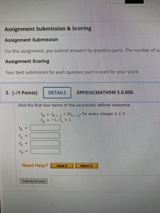 Solved Assignment Submission & Scoring Assignment Submission | Chegg.com