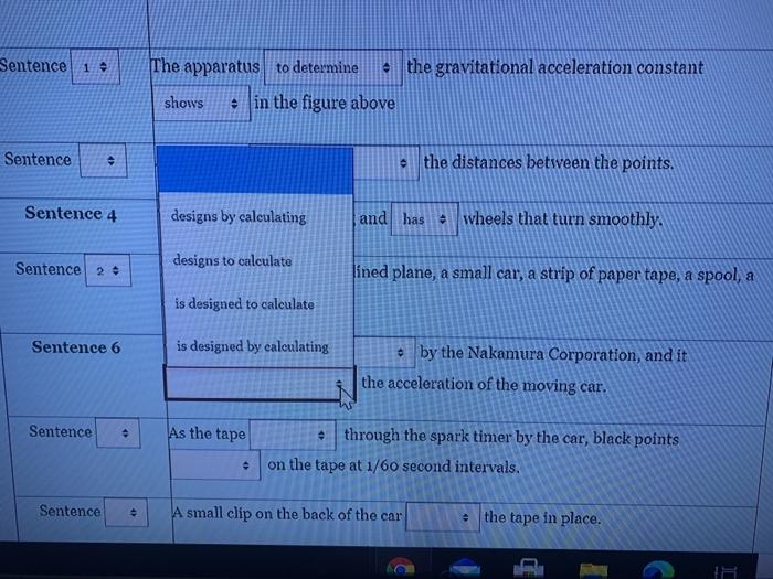 Solved Sentence 10 The apparatus to determine • the | Chegg.com