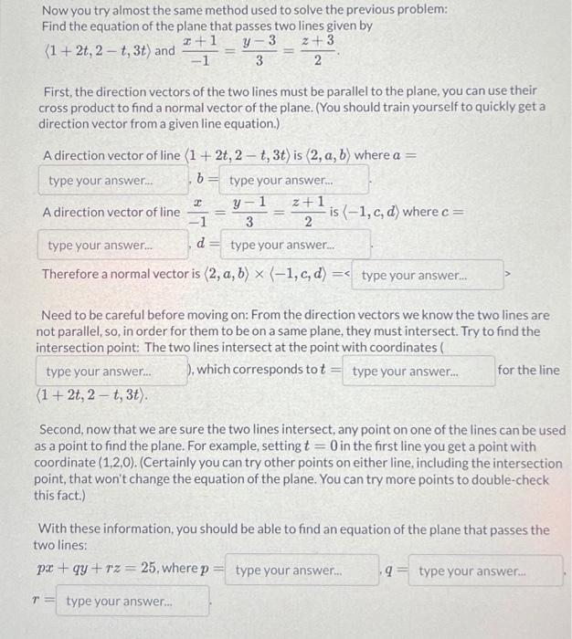 Now you try almost the same method used to solve the | Chegg.com