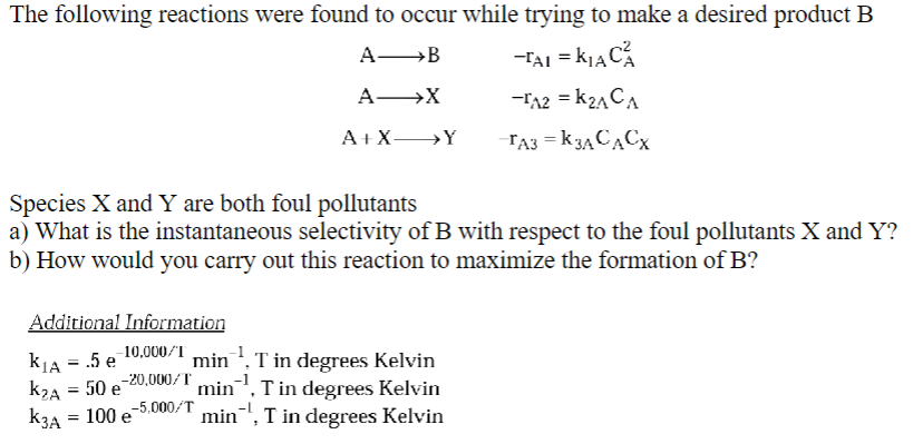 Solved The following reactions were found to occur while | Chegg.com