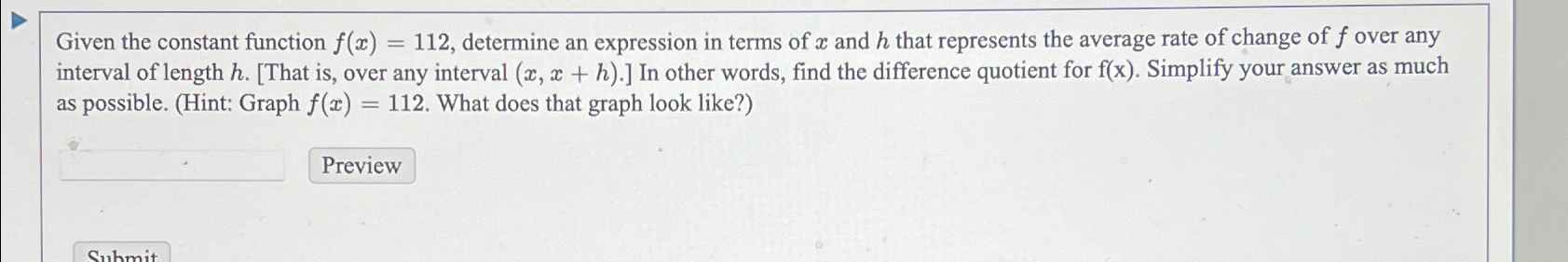 Solved Given the constant function f(x)=112, ﻿determine an | Chegg.com