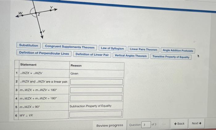 Solved Substitution Congruent Supplements Theorem Law of | Chegg.com