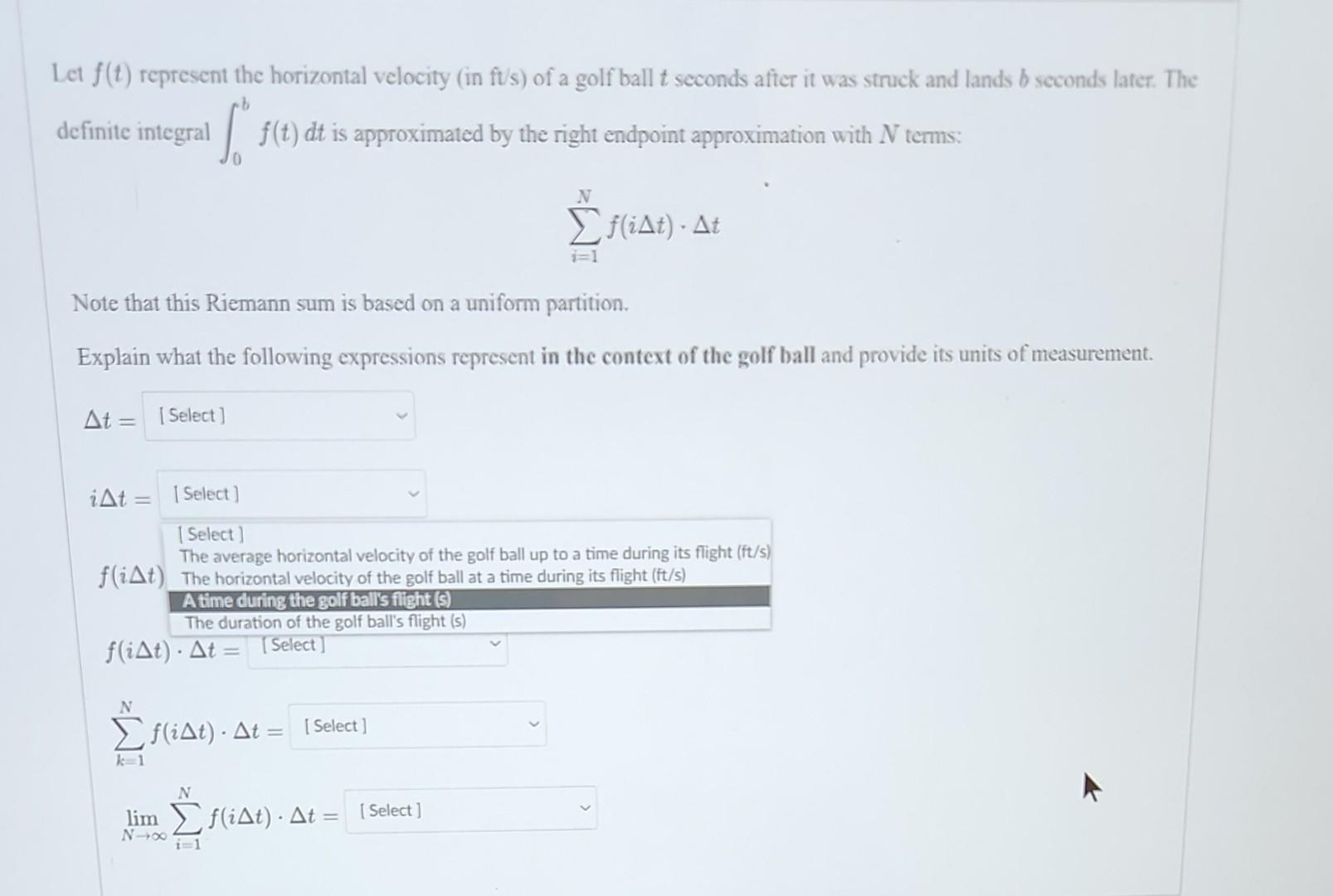Solved Let f(t) represent the horizontal velocity (in ft/s ) | Chegg.com