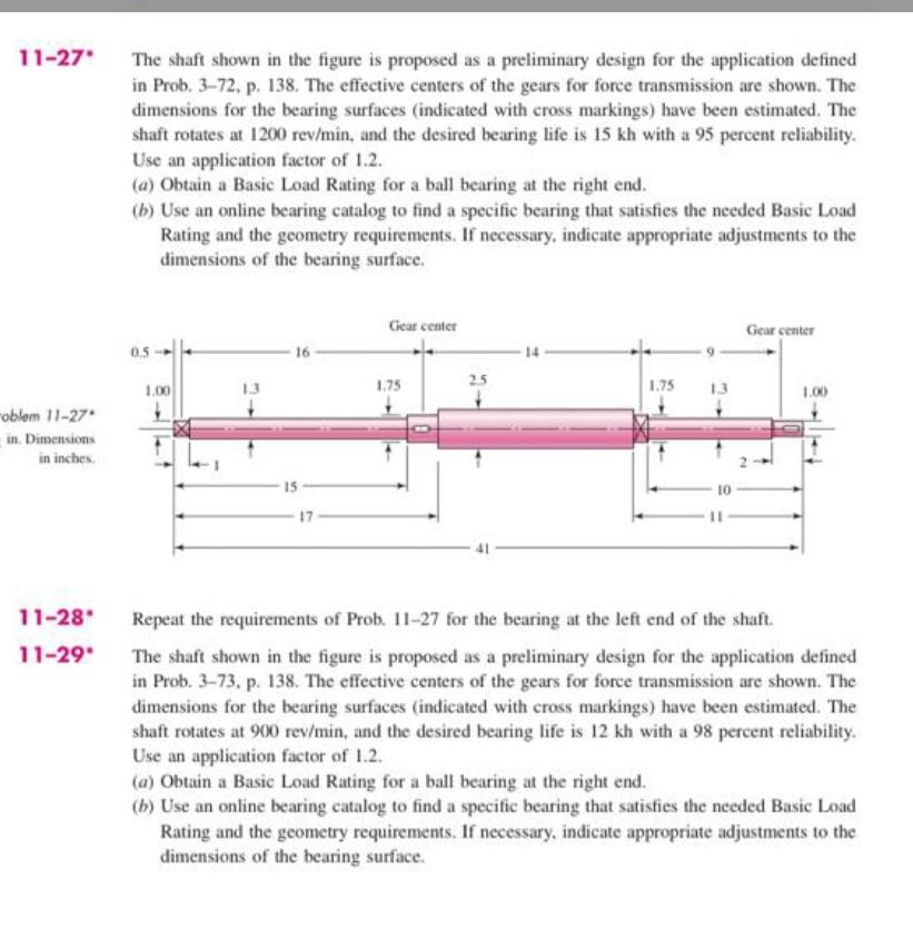 Solved 11-27 The shaft shown in the figure is proposed as a | Chegg.com