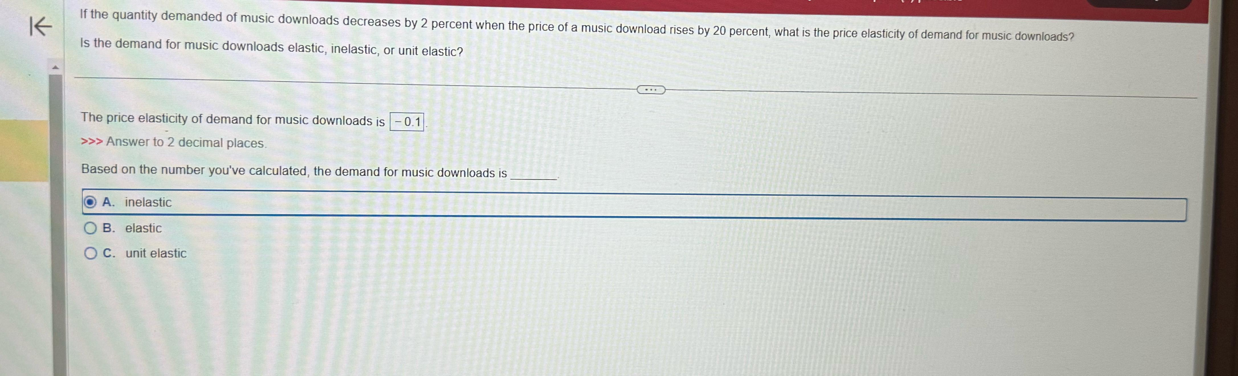 Solved If the quantity demanded of music downloads decreases | Chegg.com
