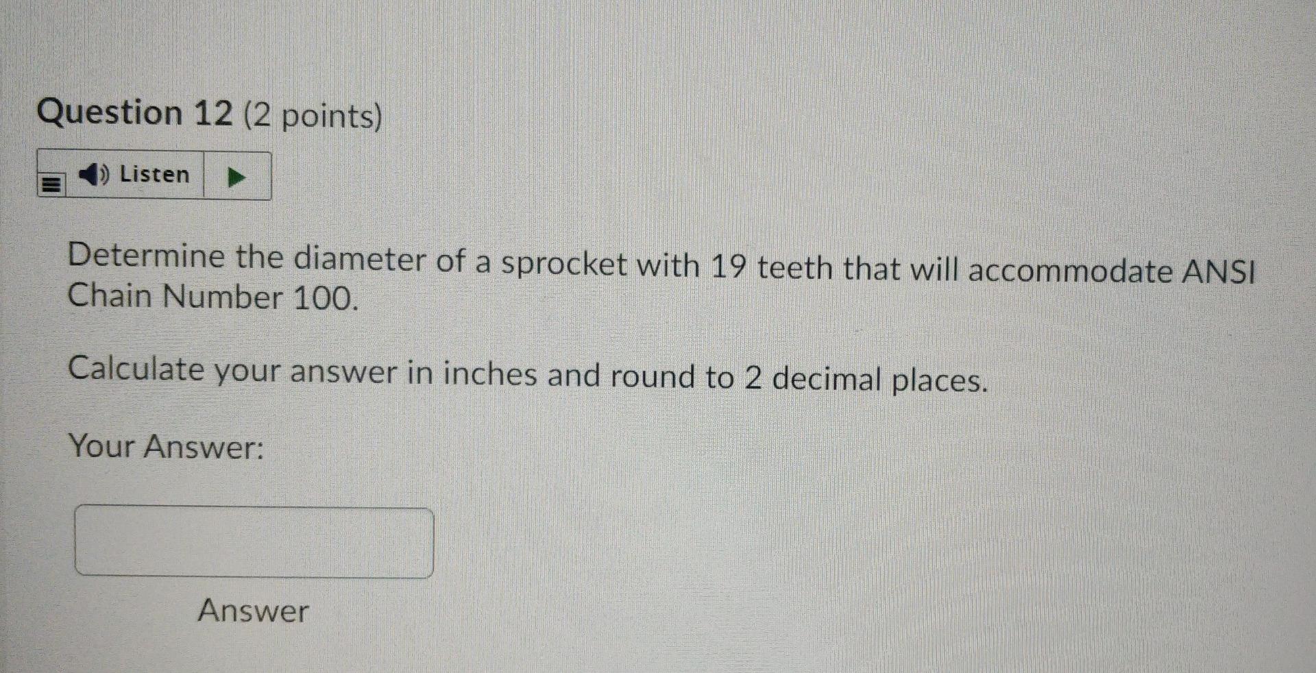 Solved Question 12 (2 points) 1) Listen Determine the | Chegg.com