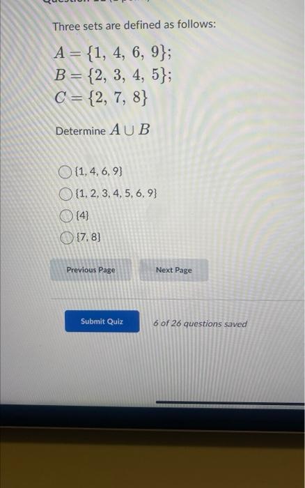Solved Three sets are defined as follows: | Chegg.com