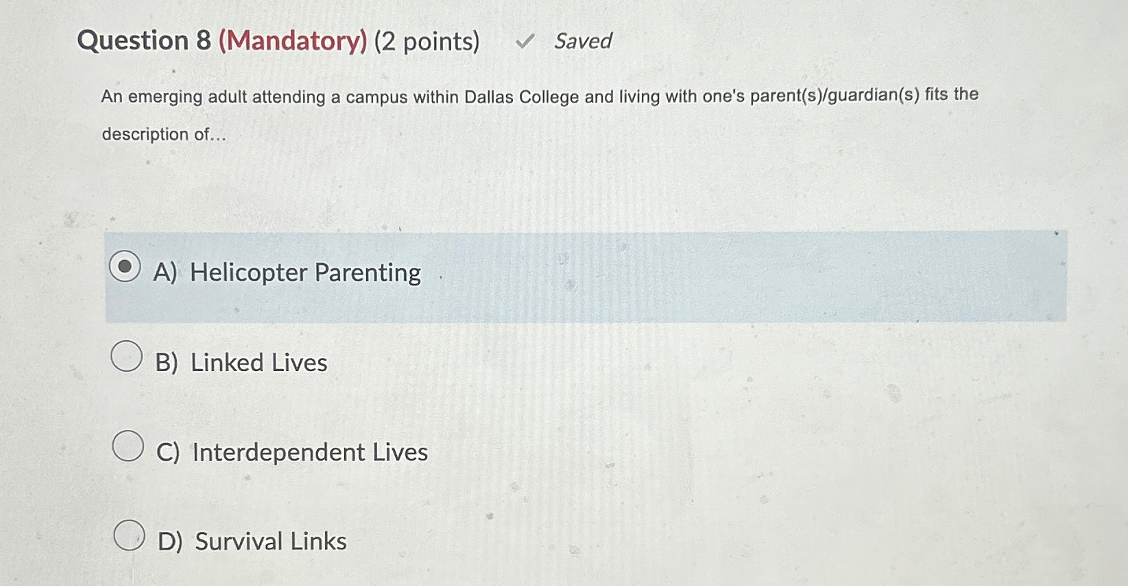 Solved Question 8 (Mandatory) (2 ﻿points) ﻿SavedAn emerging | Chegg.com