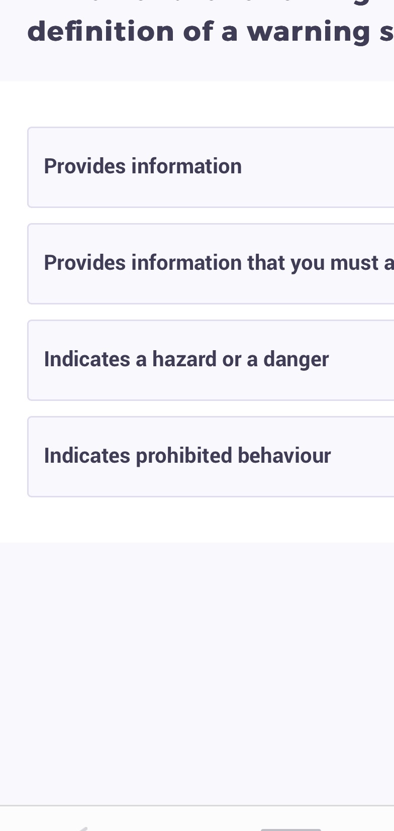 Solved definition of a warning sProvides informationProvides | Chegg.com