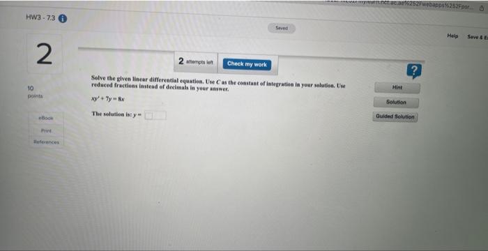 Solved Solve the given lincar differential cquation. Use C | Chegg.com Solved Solve the given lincar differential cquation. Use C | Chegg.com