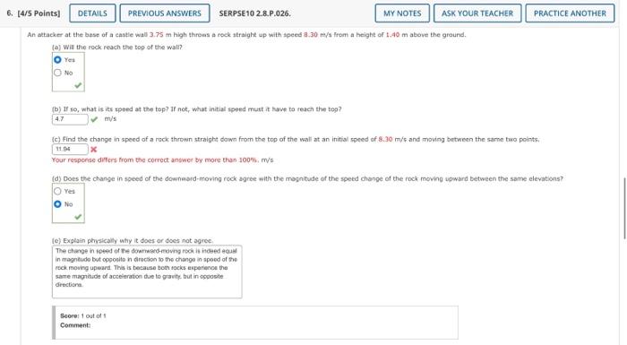 Solved attacker at the base of a eastie wall 3.75 m high | Chegg.com