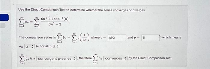 Solved Use the Direct Comparison Test to determine whether | Chegg.com