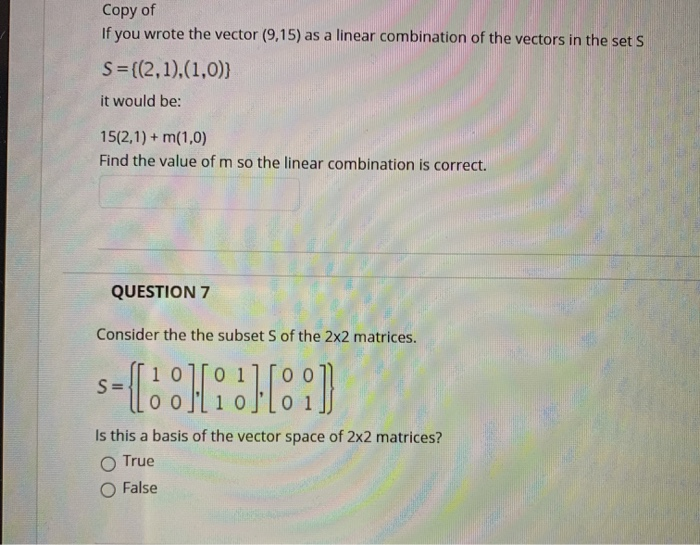 Solved linear Algebra. these two questions. short sentence | Chegg.com