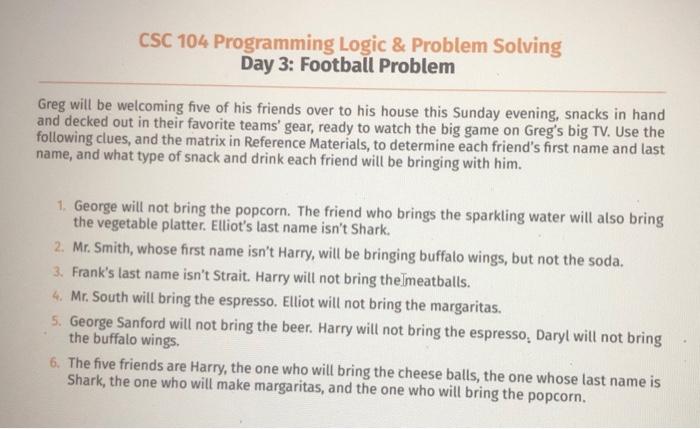 Csc 104 Programming Logic And Problem Solving Day 3 