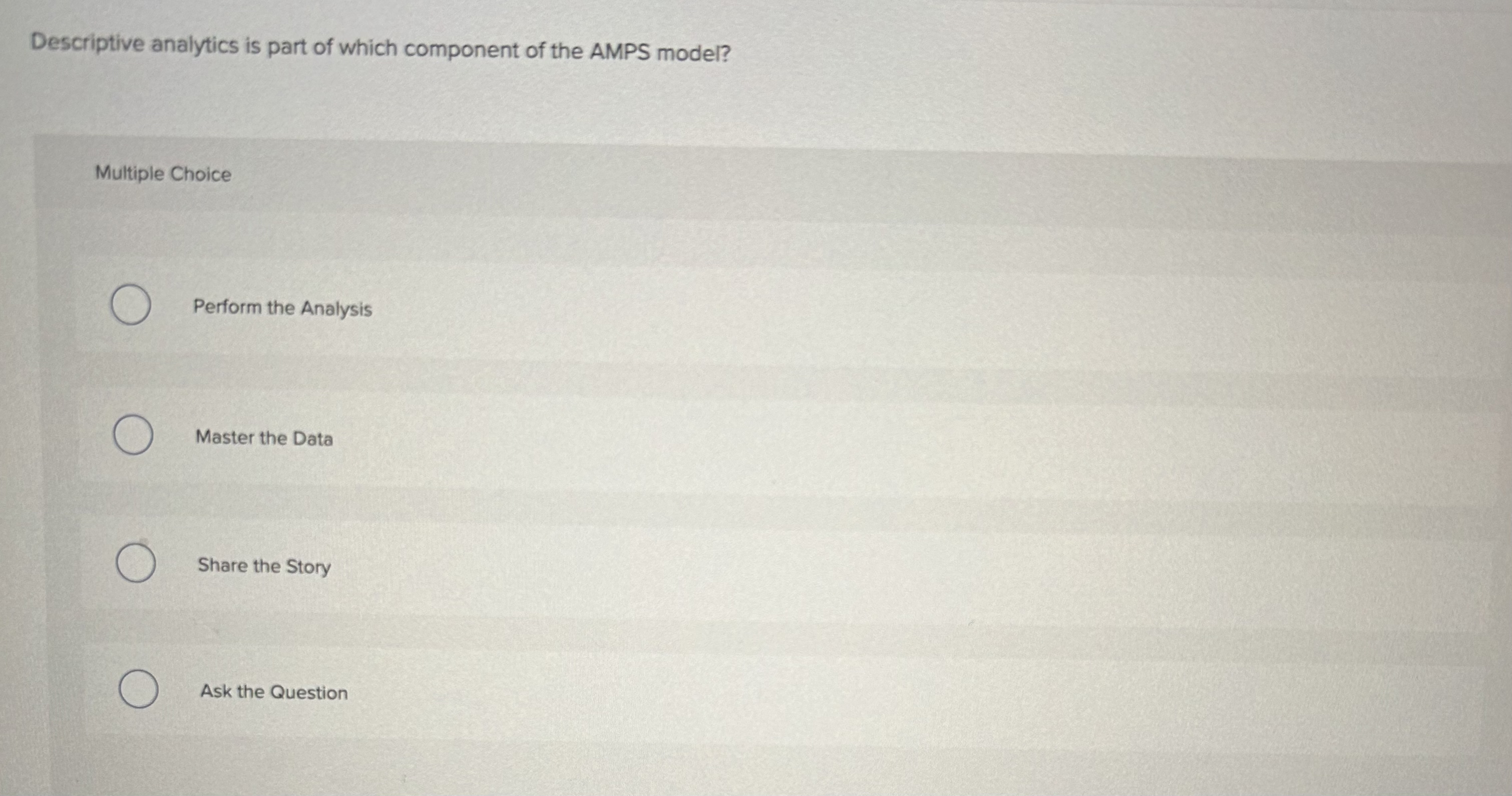 Solved Descriptive analytics is part of which component of | Chegg.com