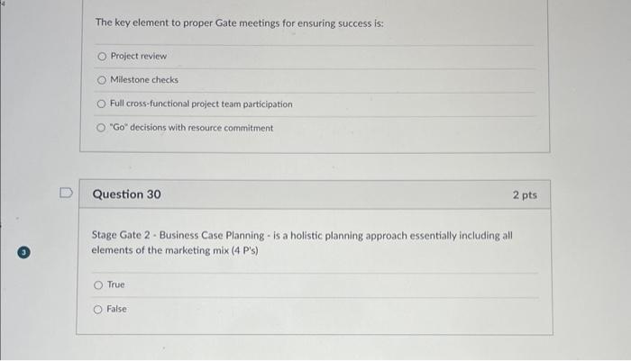The key element to proper Gate meetings for ensuring | Chegg.com