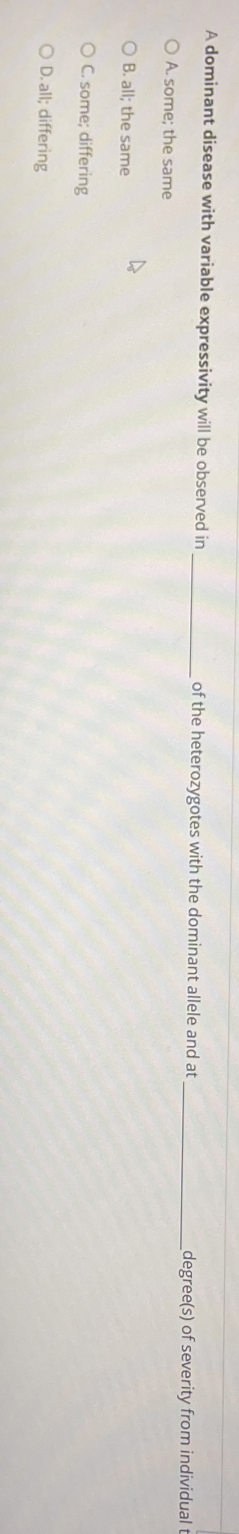 Solved A dominant disease with variable expressivity will be | Chegg.com