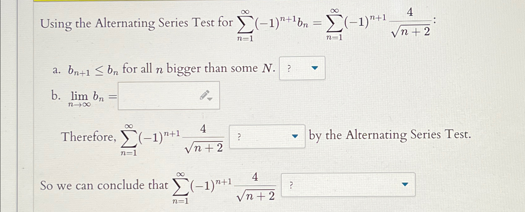 Solved Using the Alternating Series Test for | Chegg.com