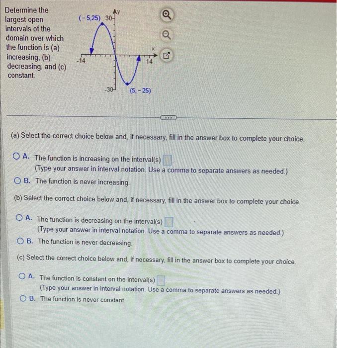 Solved Determine the largest open intervals of the domain | Chegg.com