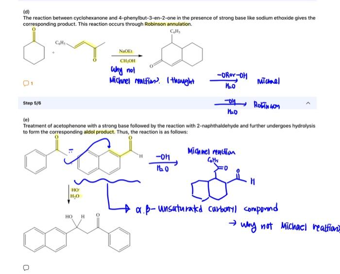 Solved (d) The reaction between cyclohexanone and | Chegg.com