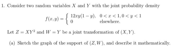 Solved Consider two random variables X and Y with the joint | Chegg.com