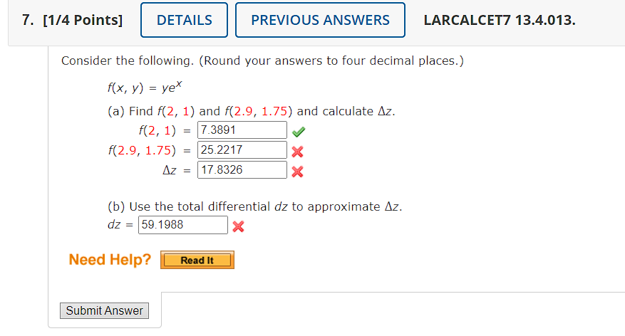 Solved Consider the following. (Round your answers to four | Chegg.com