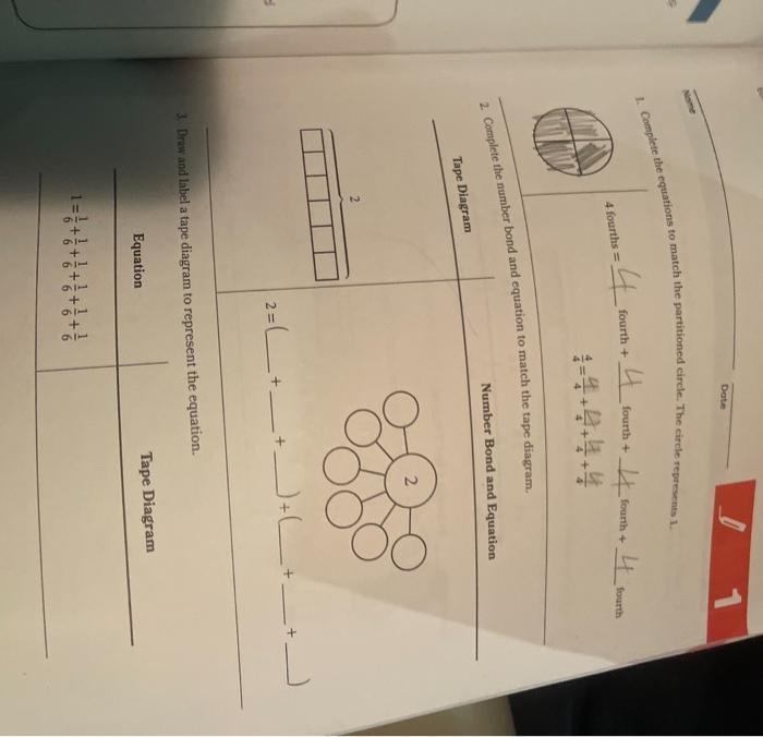 Solved 1. Complete the equations to match the partitioned | Chegg.com