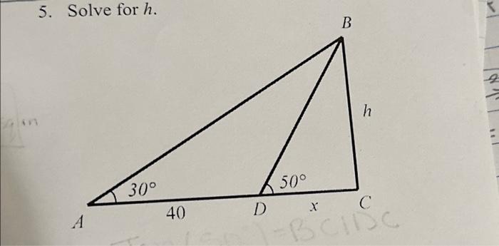 Solved 5. Solve for h. | Chegg.com