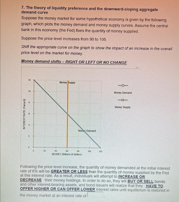 Solved 7. The theory of liquidity preference and the | Chegg.com