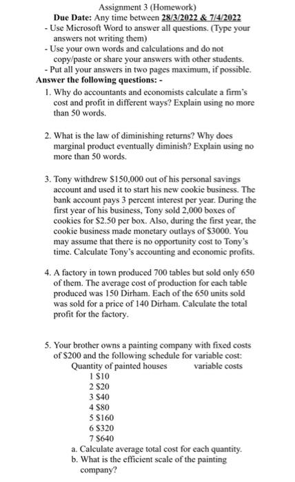 Solved Assignment 3 Homework Due Date Any Time Between